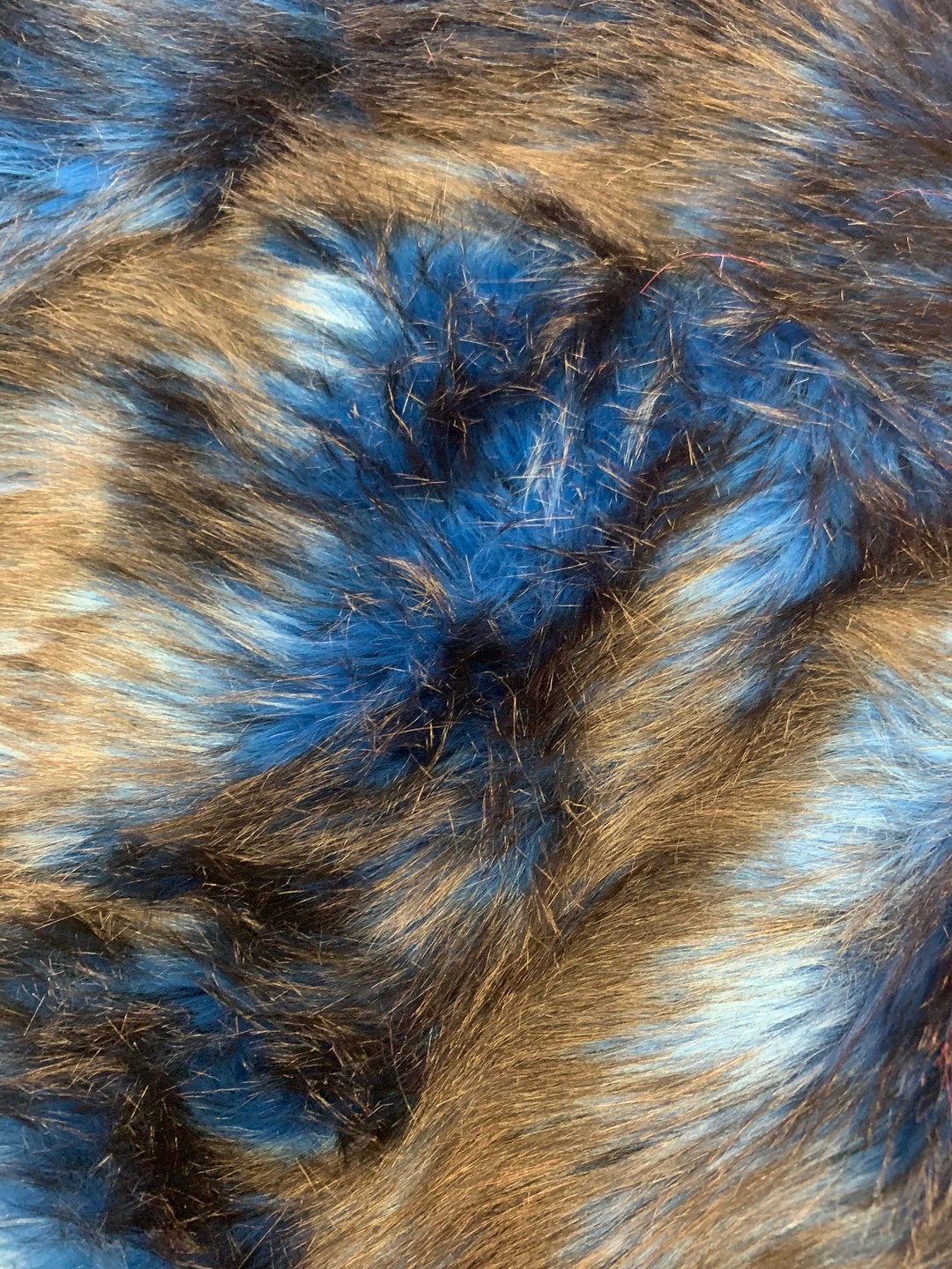 New ( Royal Blue ) Husky Faux Fur Fabric by the Yard_ Shaggy Long Pile ...