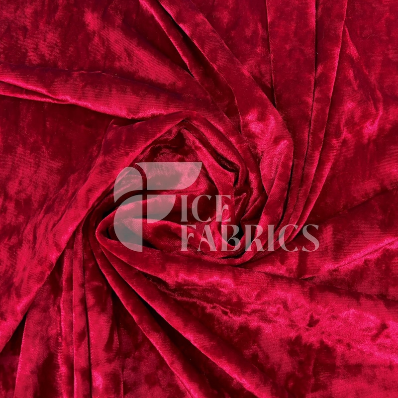Shiny Velvet Red Fabric - Etsy