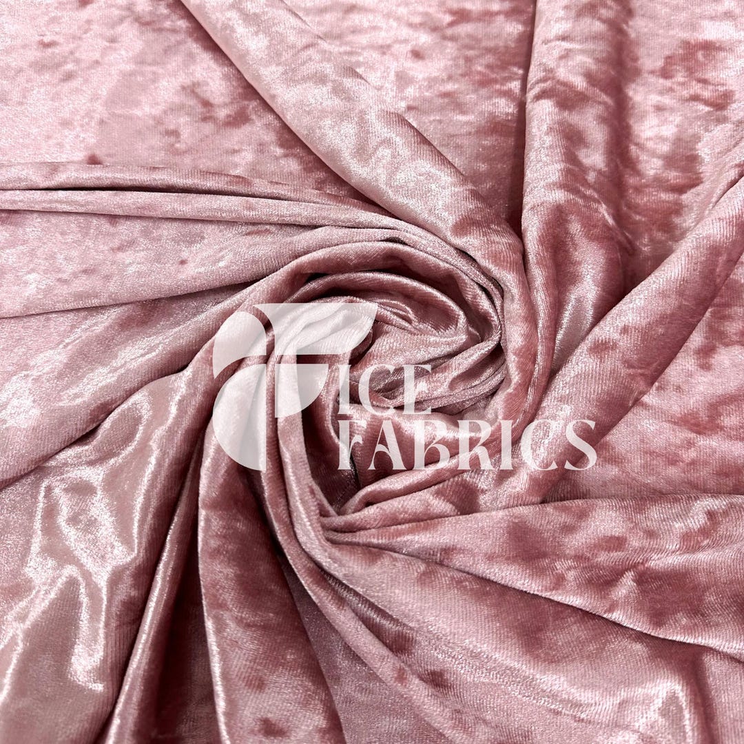 Rose Gold Stretch Crushed Velvet Fabric by the Yard - 60/62" Wide ...