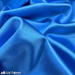 Turquoise 4 Way Stretch Silky Spandex Satin Fabric by the Yard | Shiny ...