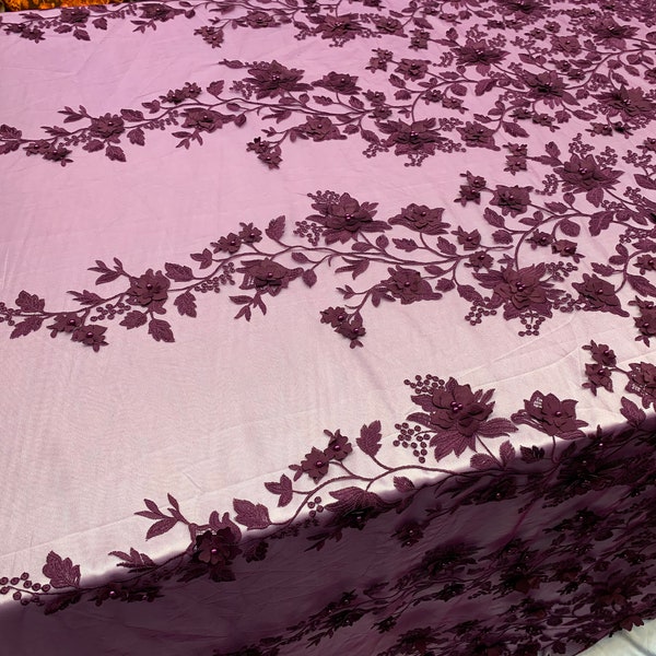 Plum Lace Fabric - Etsy