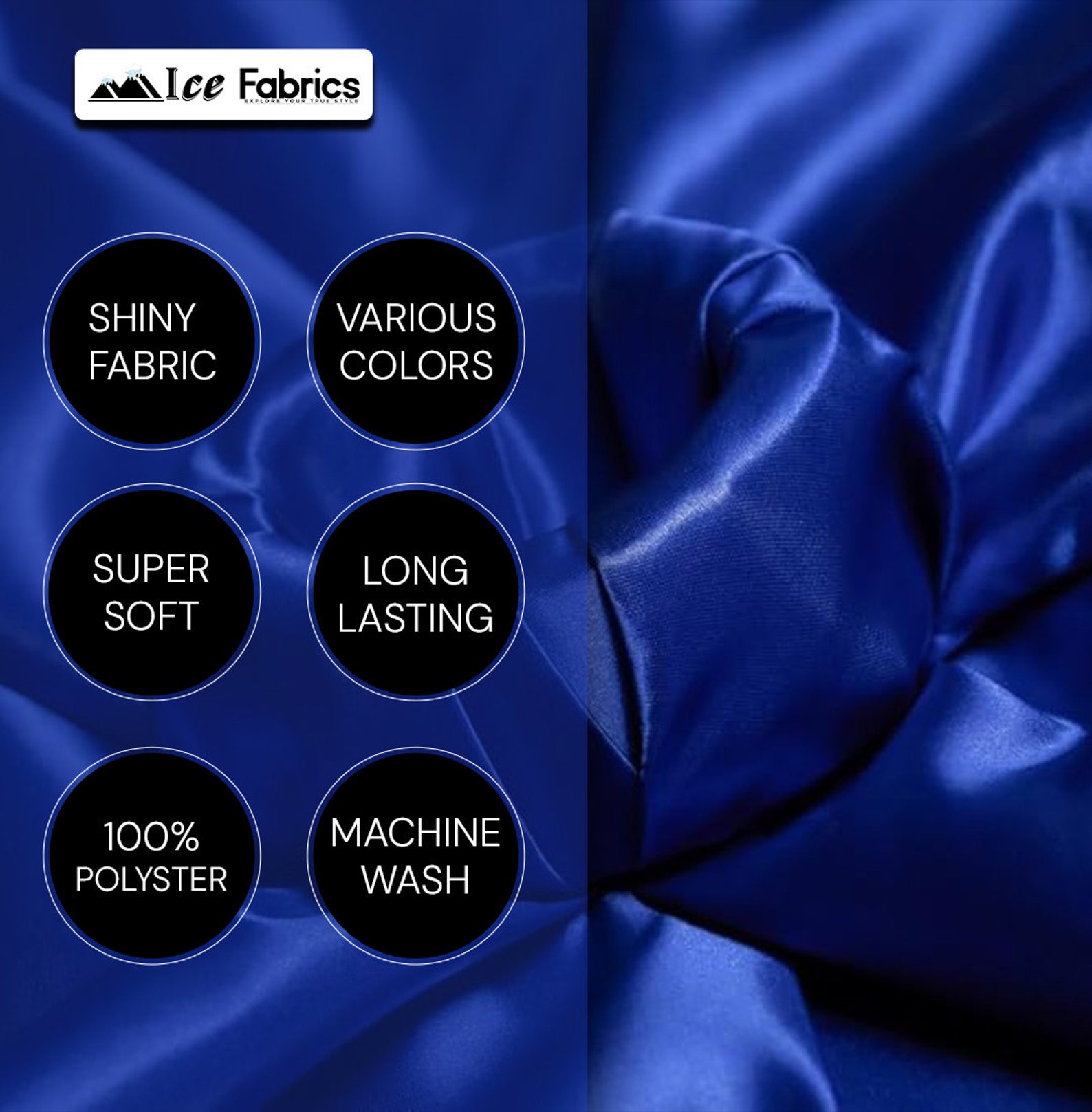 Charcoal Shiny Thick Satin Fabric by the Yard Bridal Satin Fabric (60 ...