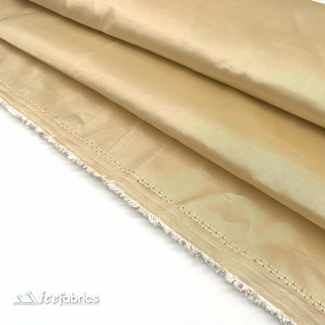 Luxury Taffeta Fabric by the Yard _ CHAMPAGNE _ "60 WIDTH _ Solid ...