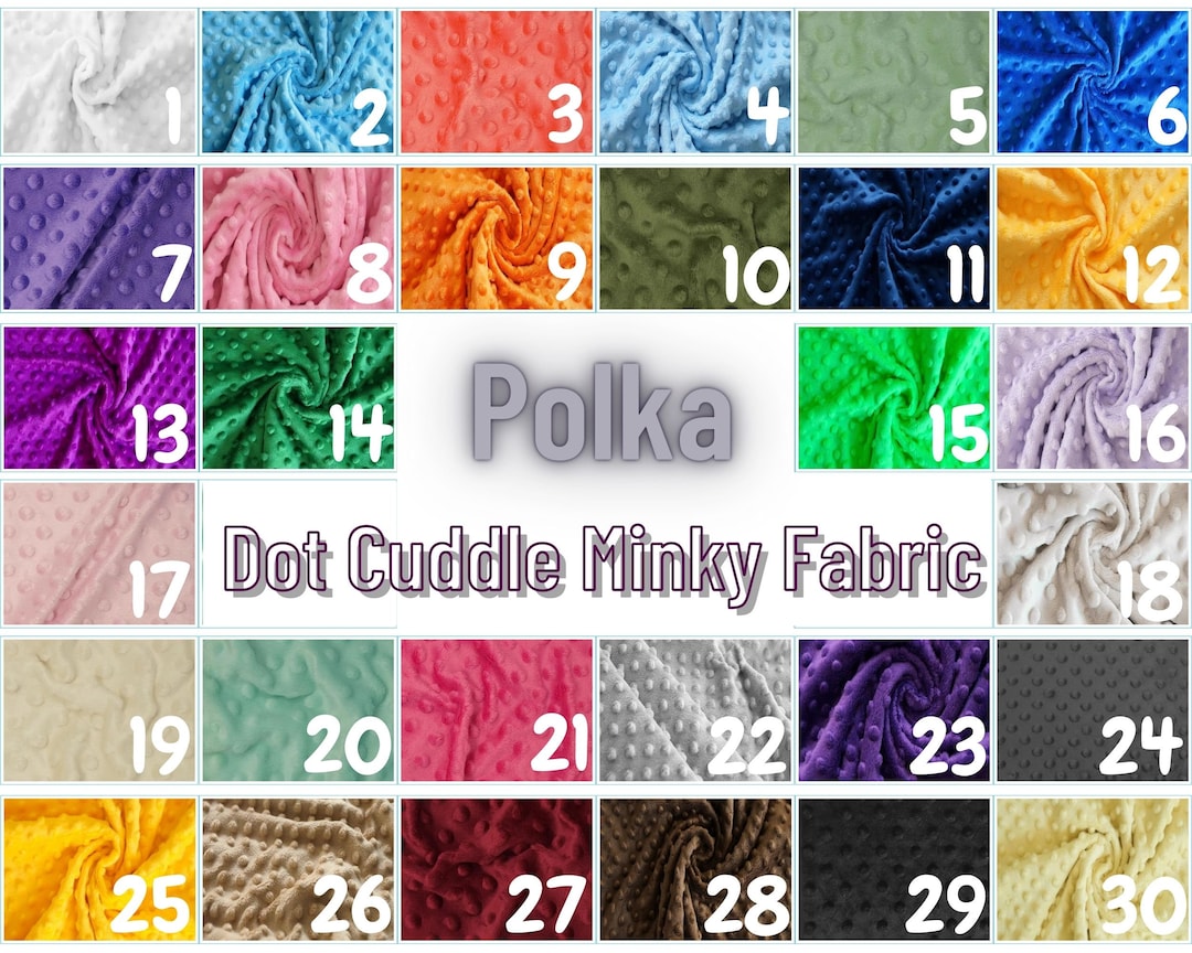 Polka Dot Minky Fabric by the Yard | Super Soft Minkee Fabric | 58 ...