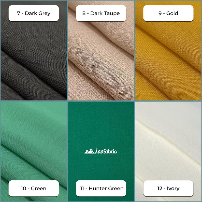 Soft Silky Chiffon Fabric by the Yard Matte Chiffon Fabric (60” Wide ...