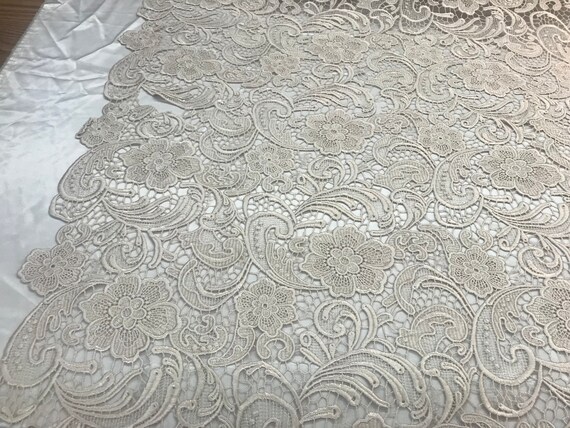 Champagne Color Heavy Quality Guipur Mesh Lace Fabric by the Yard. Use for Floral Top Fashion Wedding Prom Dress Tablecloths runners skirts Etsy UK