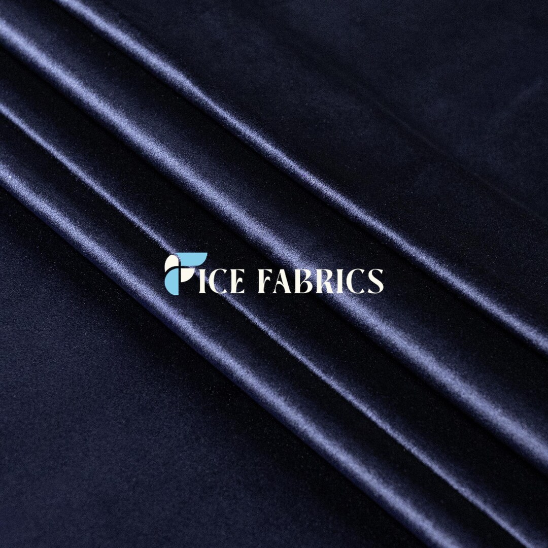 Navy Royal Soft Velvet Upholstery Fabric by the Yard – Heavy Weight ...