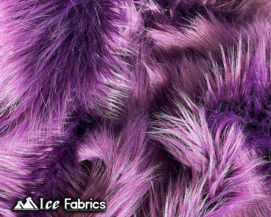 Plum Shaggy Mohair Animal Long Pile Faux Fur Fabric by the Yard | Fake ...