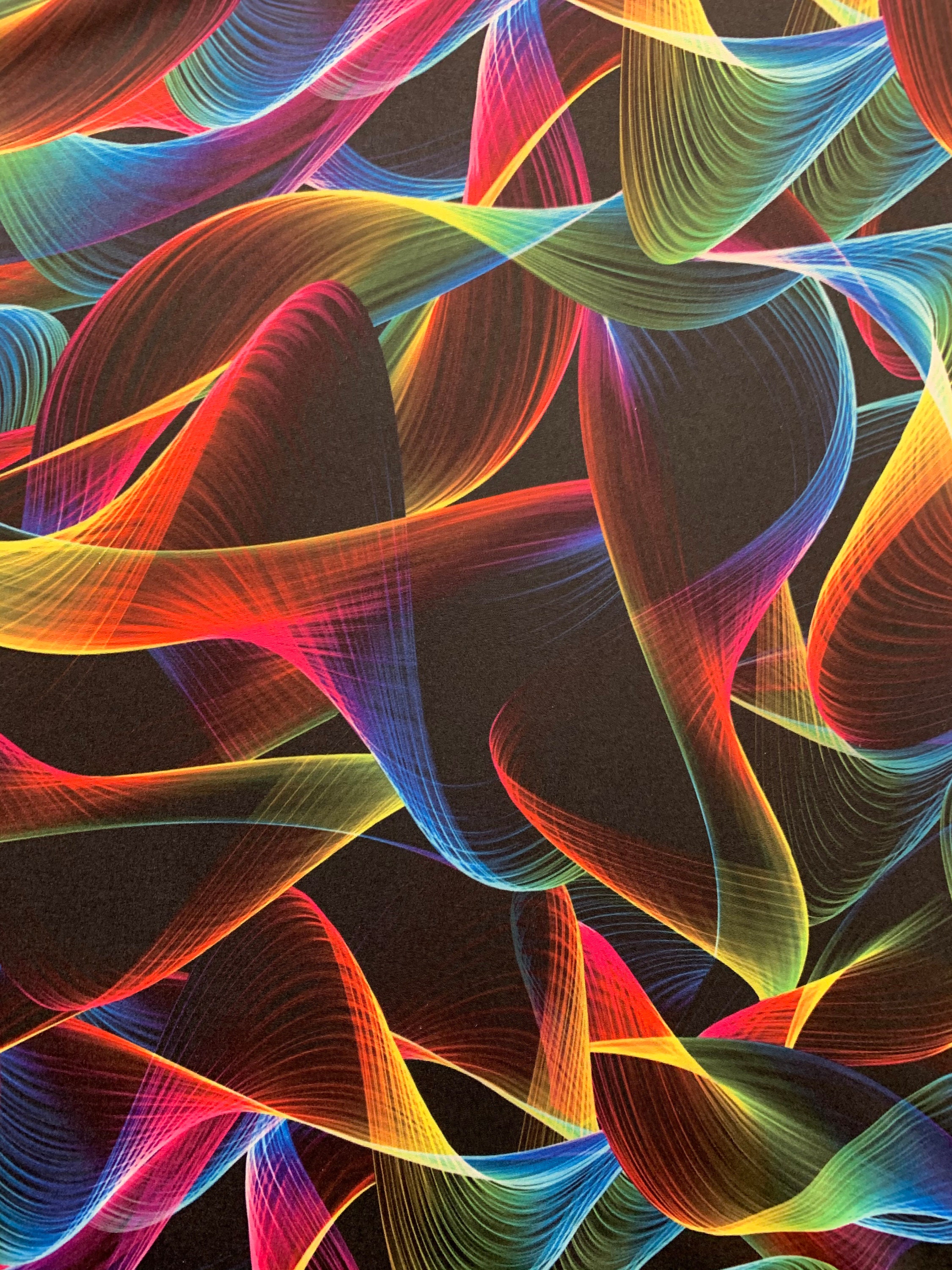 Wavy Design_ 60 Wide 4 Way Stretch Poly Spandex Fabric | Etsy