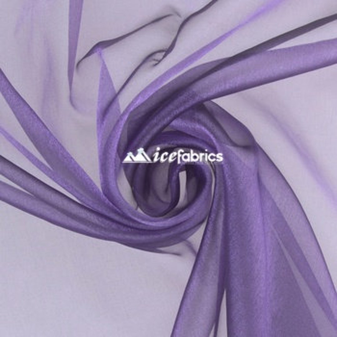 Jewel Purple_ Crystal Sheer Organza Fabric by the Yard and by the Roll ...