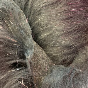 Animal Fake Faux Fur Fabric by the Yard ( 2 Tone Shiny Tinsel GRAY ...