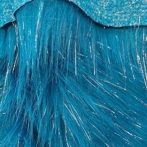 Animal Fake Faux Fur Fabric by the Yard ( 2 Tone Shiny Tinsel TURQUOISE ...