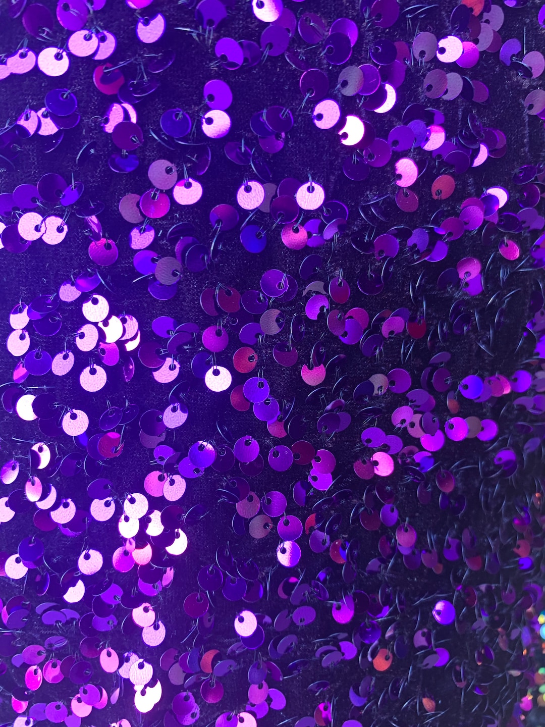 Purple Sequin Fabric By The Yard Sequin Stretch Velvet Fabric Embroidered Lace Fabric Purple
