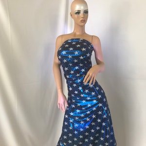 Star Fabric Spandex 4 Way Stretch Navy & White by the Yard Costume ...