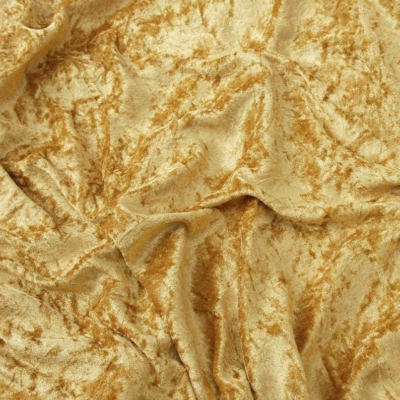 Gold Stretch Fabric// High Quality Stretch Crushed Velvet - Etsy