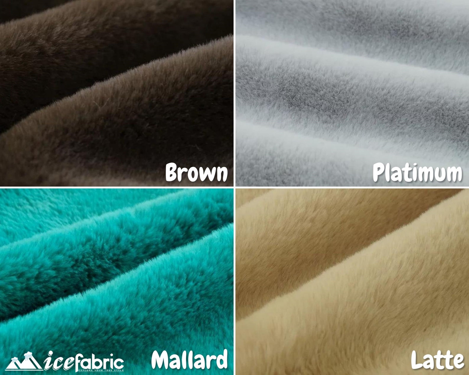 White Bunny Faux Fur Thick Minky Fabric by the Yard Ultra Soft 0.5 ...