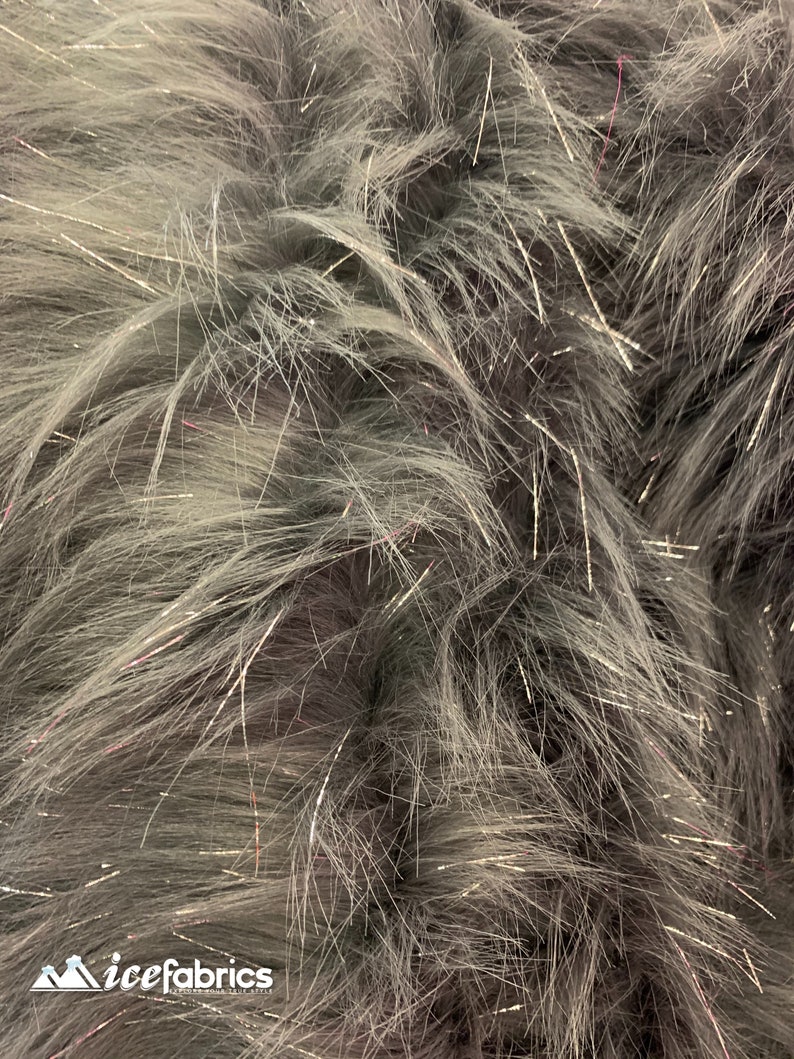 Animal Fake Faux Fur Fabric by the Yard 2 Tone Shiny Tinsel - Etsy