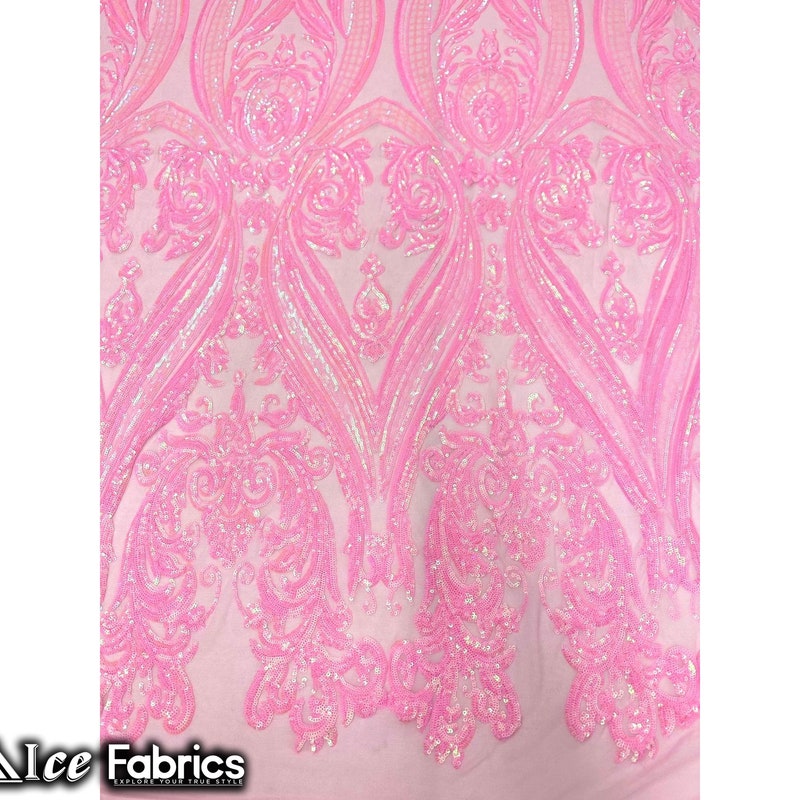 Pink Damask Fabric - Etsy
