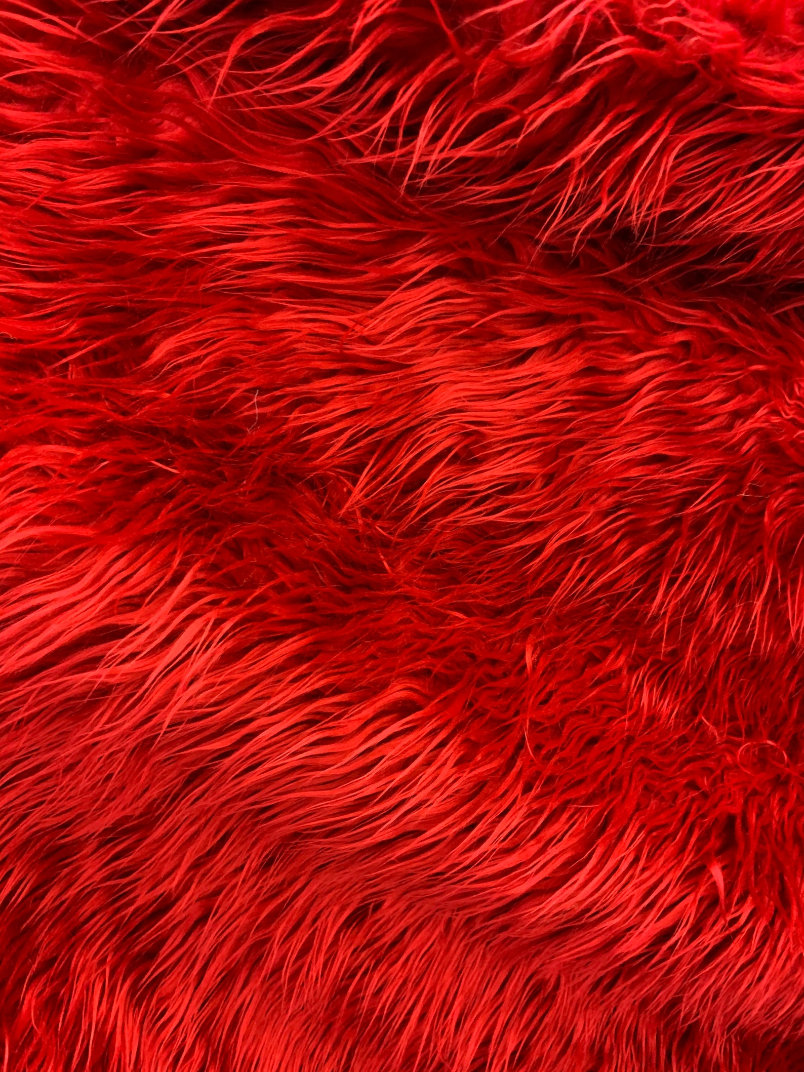 Red Canadian Faux Fur Fabric by the Yard Mongolian Long Pile | Etsy