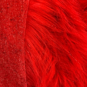 Animal Fake Faux Fur Fabric by the Yard ( 2 Tone Shiny Tinsel RED) Long ...