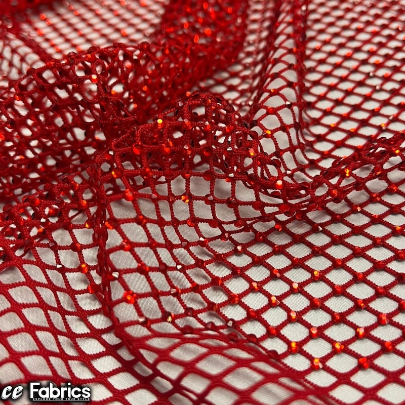 Rhinestone Fishnet Fabric - Etsy