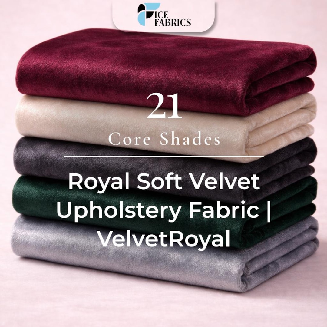 Royal Soft Velvet Upholstery Fabric by the Yard – Heavy Weight Fabric ...