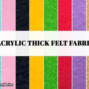Snow White Acrylic Felt Fabric by the Yard | Crafts Fabric | 72” Inches ...