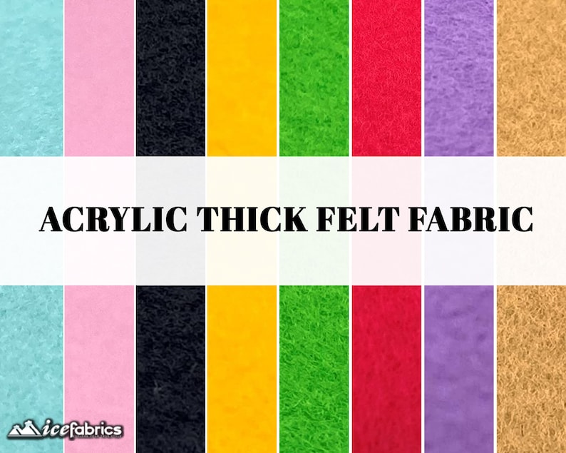 Snow White Acrylic Felt Fabric by the Yard | Crafts Fabric | 72” Inches ...