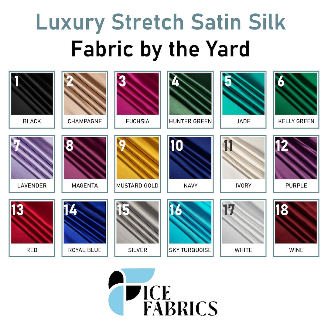 Luxury Stretch Silk Satin Fabric by the Yard - 2-way Stretch 60" Wide ...