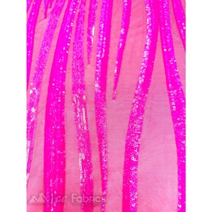 Gorgeous Stretch Sequin Fabric Neon Pink by the Yard | Embroidered Lace ...