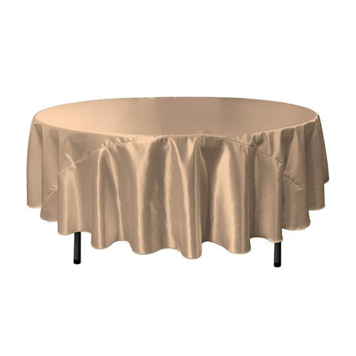 90 Bridal Satin Round Tablecloth 90-inch Taupe Wedding | Etsy