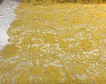 Yellow Lace Fabric - Etsy