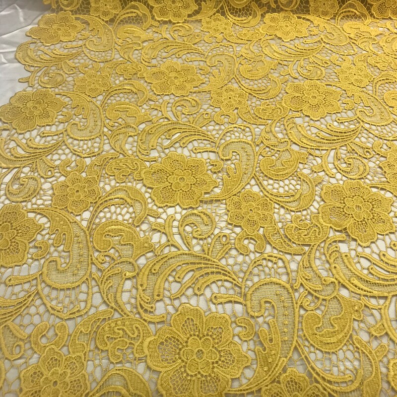 Yellow Lace Fabric - Etsy