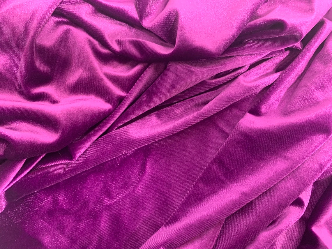 French magenta Stretch Velvet Spandex 4 Way Stretch Velvet | Etsy
