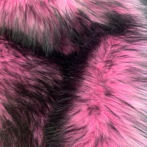 New ( Pink ) Husky Faux Fur Fabric by the Yard_ Shaggy Long Pile Fake ...