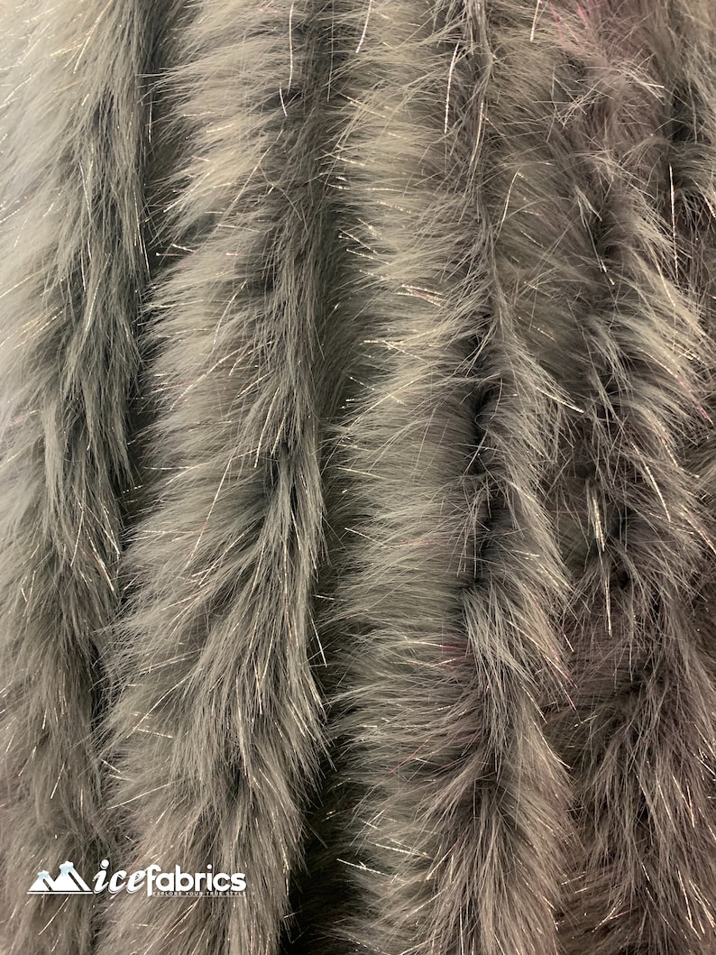 Animal Fake Faux Fur Fabric by the Yard 2 Tone Shiny Tinsel - Etsy