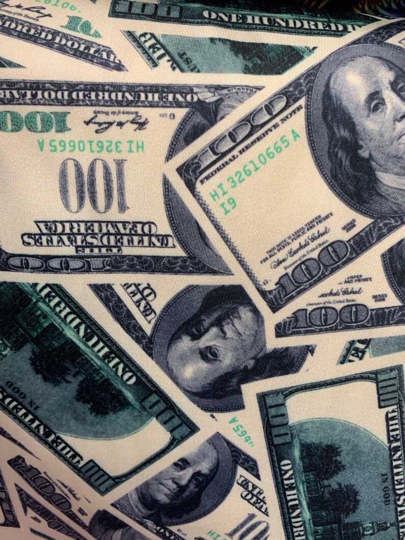 US Dollar Money Print Nylon Spandex Fabric by the Yard/ - Etsy