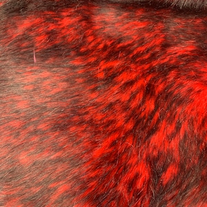 New ( Red ) Husky Faux Fur Fabric by the Yard_ Shaggy Long Pile Fake ...