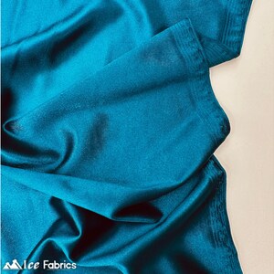 Teal 4 Way Stretch Silky Spandex Satin Fabric by the Yard | Shiny Satin ...