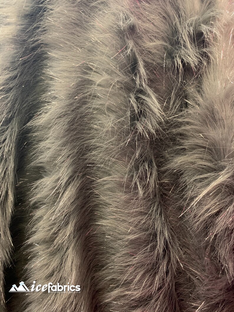 Animal Fake Faux Fur Fabric by the Yard 2 Tone Shiny Tinsel - Etsy