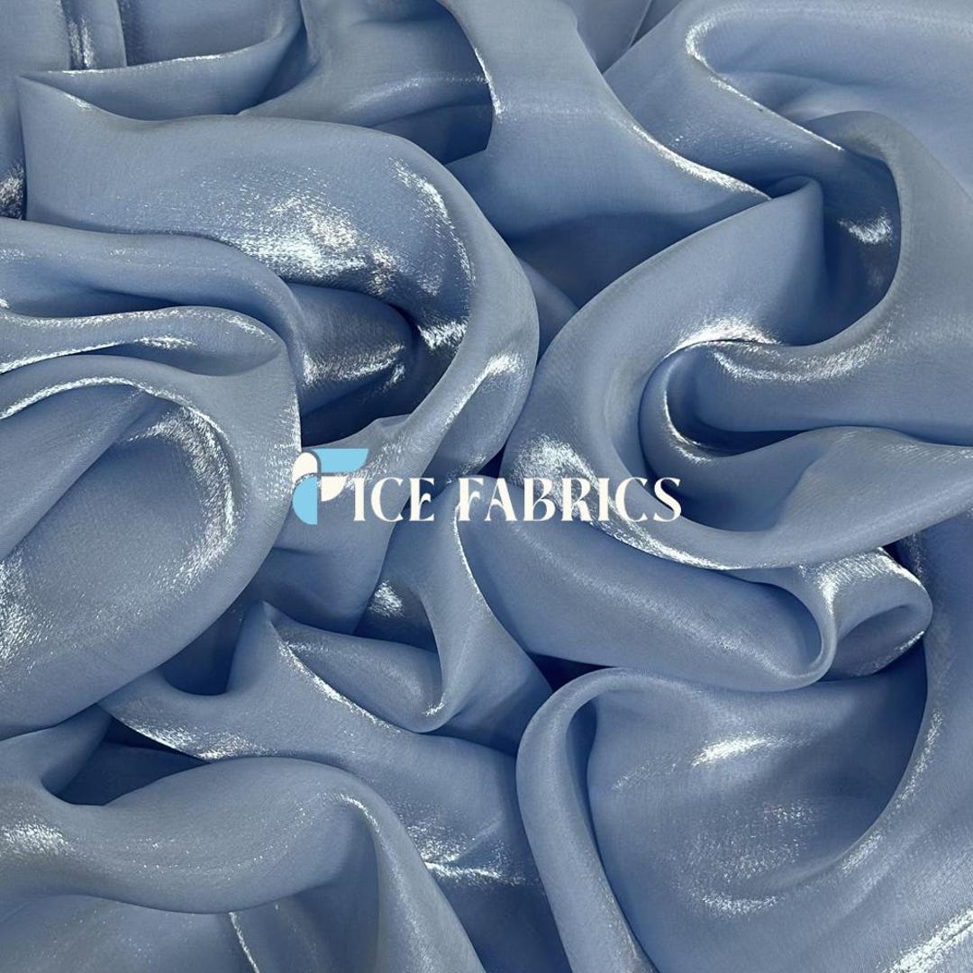 Light Blue Iridescent Reflective Liquid Chiffon Fabric by the Yard (60 ...