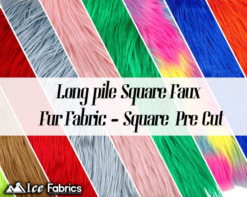 White Long Pile Square Faux Fur Fabric Sold by Square Pre - Etsy