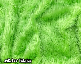 Neon Green Canadian Faux Fur Fabric by the Yard Mongolian - Etsy