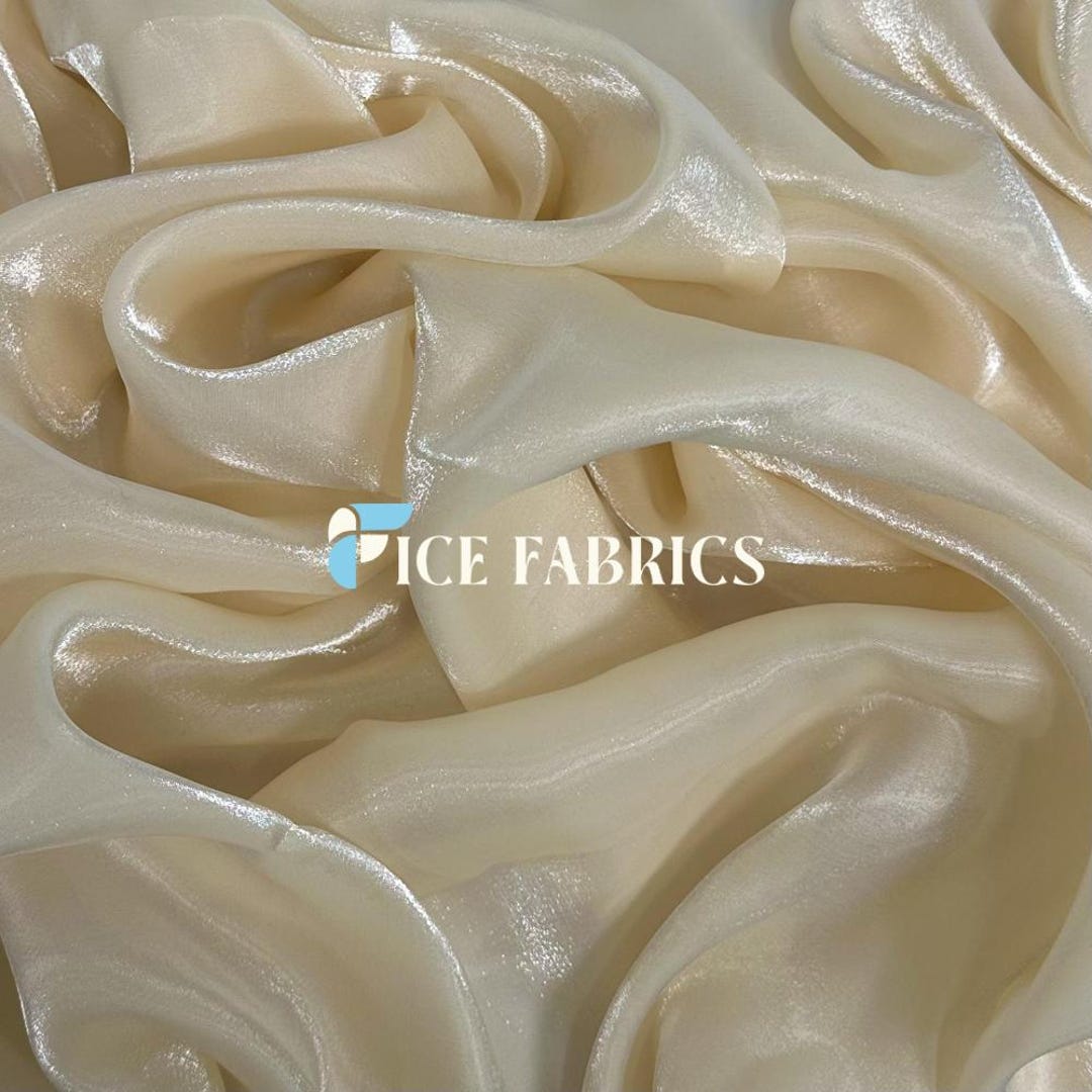 Champagne Iridescent Reflective Liquid Chiffon Fabric by the Yard (60 ...