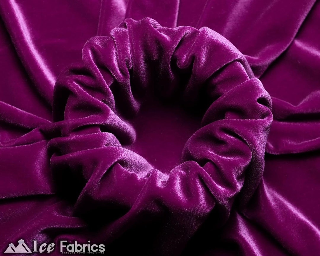 Smooth Magenta 4 Way Stretch Velvet Fabric by the Yard | Polyester ...