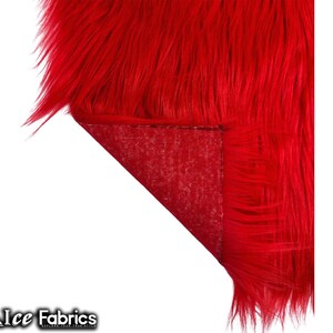 Red Long Pile Square Faux Fur Fabric | Sold by Square Pre Cut | for ...