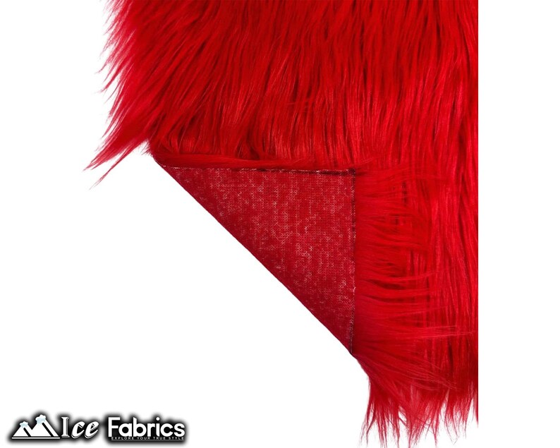 Red Long Pile Square Faux Fur Fabric | Sold by Square Pre Cut | for ...