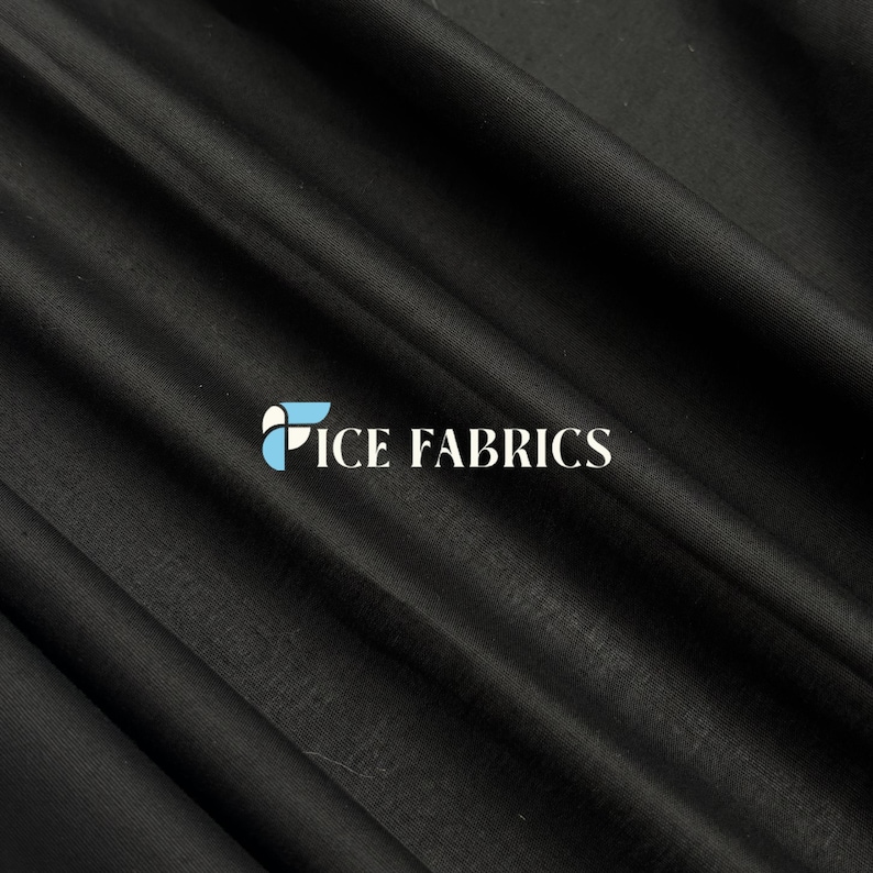 Black 100% Cotton Broadcloth Fabric by the Yard – Soft Lightweight ...