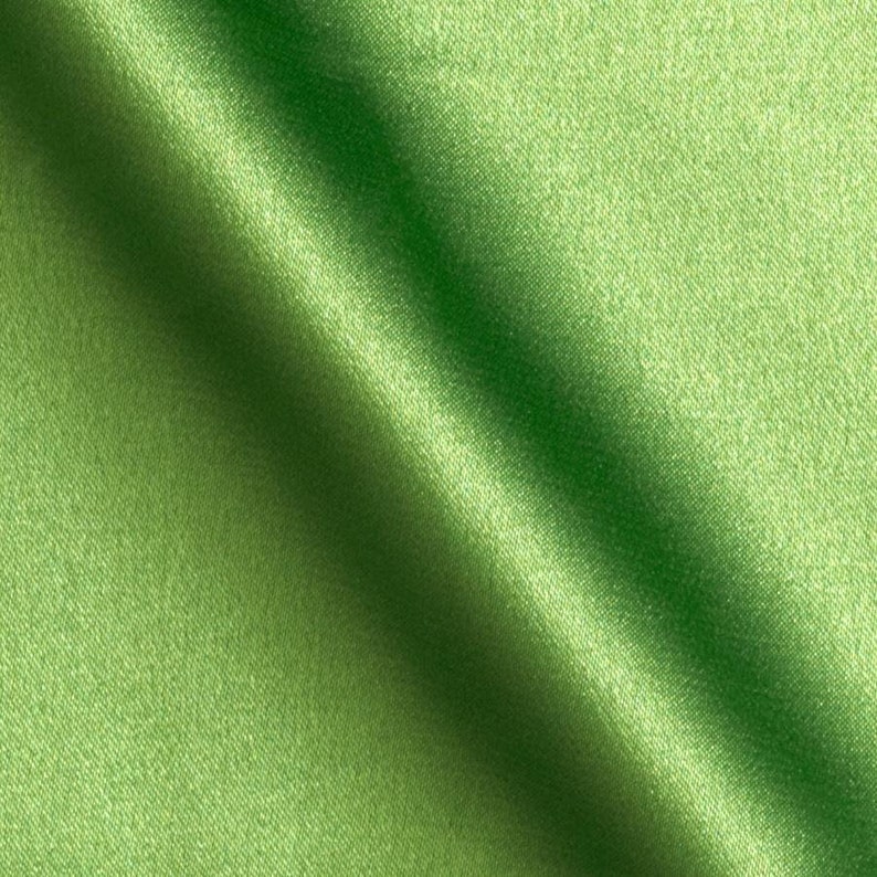 Lime Green- Soft Silky Shiny Stretch Charmeuse Satin Fabric by the Yard ...