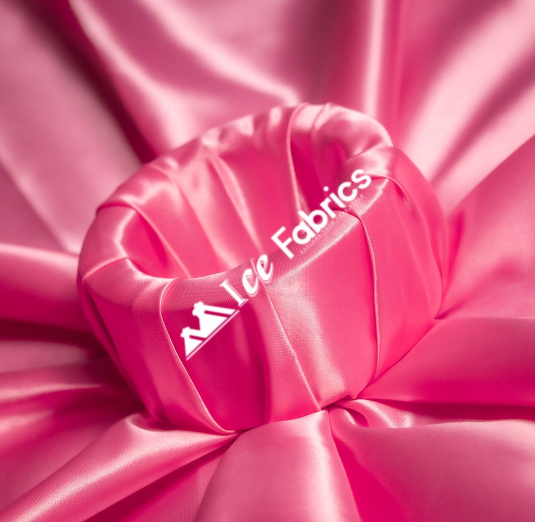 Hot Pink Shiny Thick Satin Fabric by the Yard Bridal Satin Fabric (60 ...